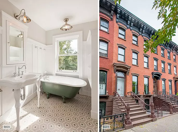 102 gates avenue gi-renovate, gi-renovate ang clinton hill townhouse, gi-renovate nga makasaysayanong balay, brooklyn historic home, gi-renovate brooklyn home