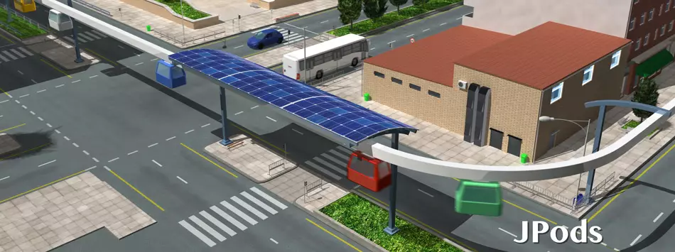 Solar-Power Commuter Pods, jpods, jpods New Jersey, Olandijos tunelio eismas, Džordžo Vašingtono tilto eismas, saulės energijos transportavimas, ekologiškas transportas, jpods