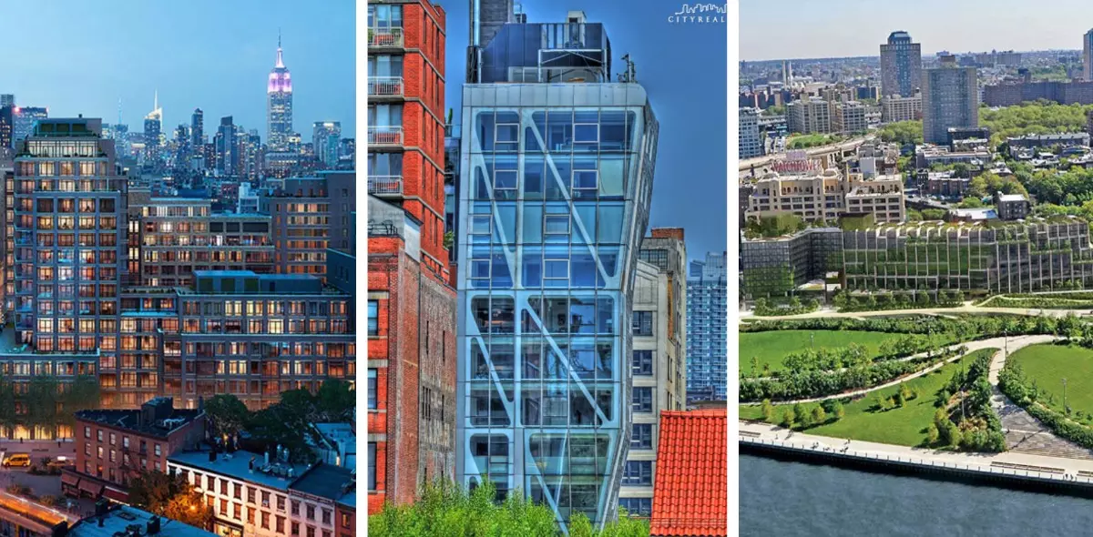 NYC zaļās ēkas, HL23, piestātne Bruklinas tilta parkā, The Greenwich Lane, NYC videi draudzīga arhitektūra