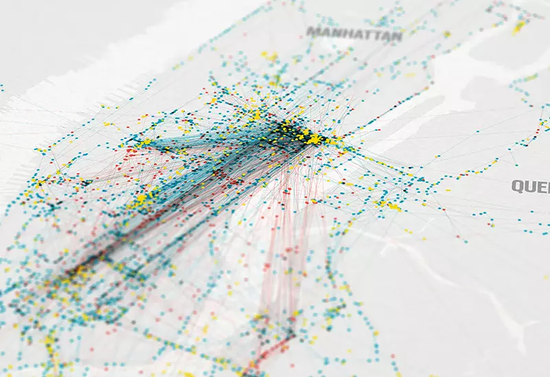 ન્યુ યોર્ક સિટીનો વિષયલક્ષી નકશો: ડચ ગ્રાફિક કલાકાર વર્ચ્યુઅલ ચેક-ઇન્સને નવા સ્તરે લઈ જાય છે 33552_1