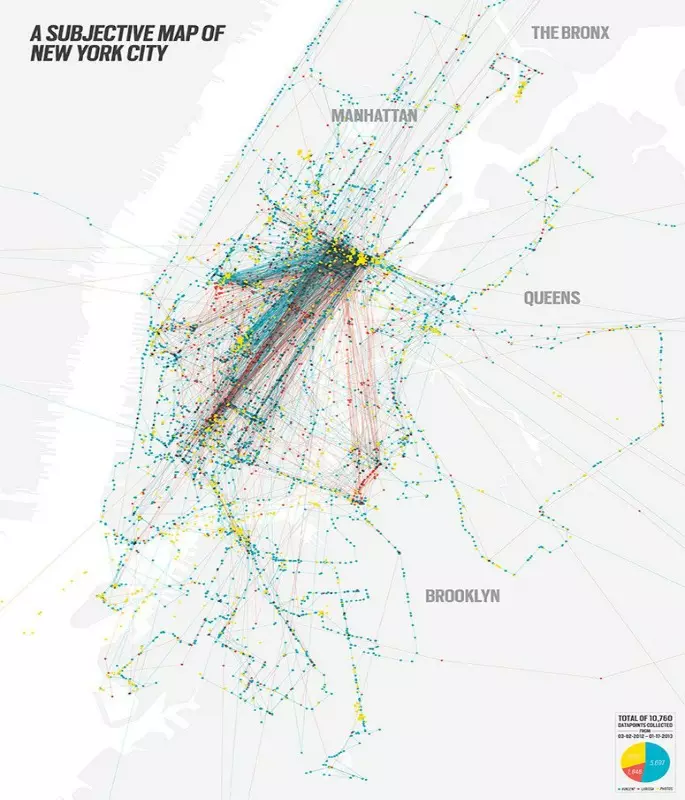 El mapa subjetivo de la ciudad de Nueva York de Vincent Meertens