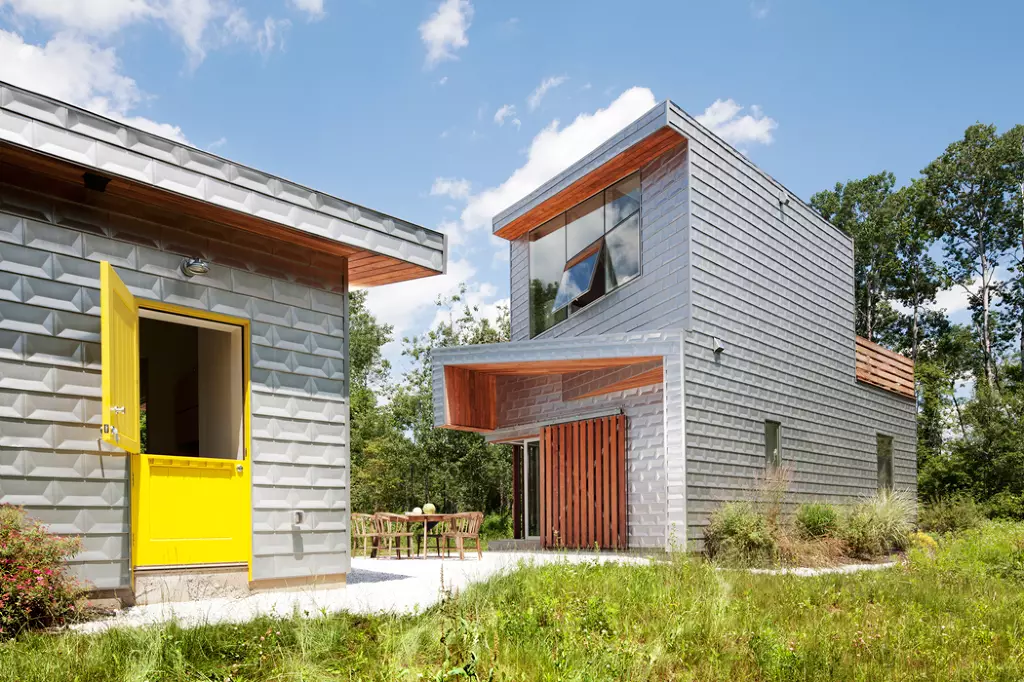 Maisons en aluminium, maisons de campagne contemporaines, Grzywinski + Pons, Dutchess House No. 1, Millerton New York homes, architecture durable