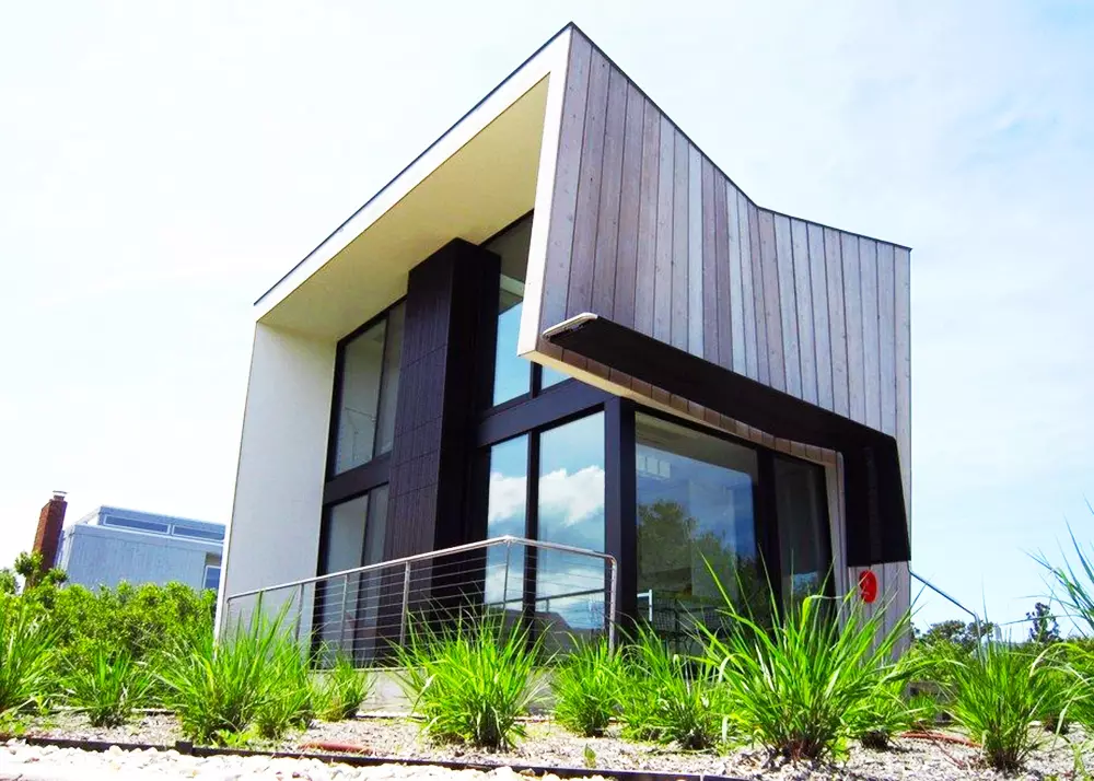 Bates Masi + Architects, Beach Hampton Home, döşəmədən tavana pəncərələr, Amagansett, idarə olunan mexaniki blok, enerji səmərəliliyi, çimərlik evi