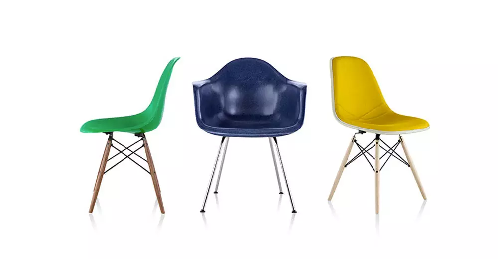 Eames Fiberglass креслолары, иконик eames кабыгы креслосы, иконик eames дизайны, җепсел пыяла кресло, eames кабыгы кресло