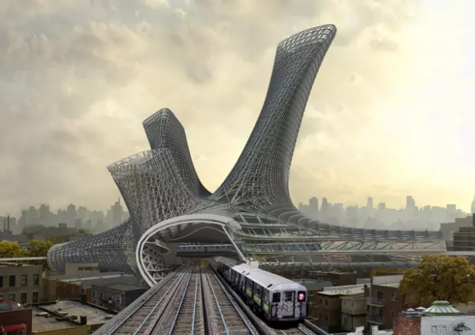 Un centre de transport en forme d'amibe proposé pour le Queens