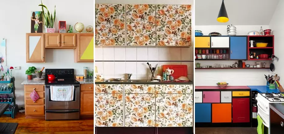 آشپزخانه-کابینت-کاغذ دیواری-ایده