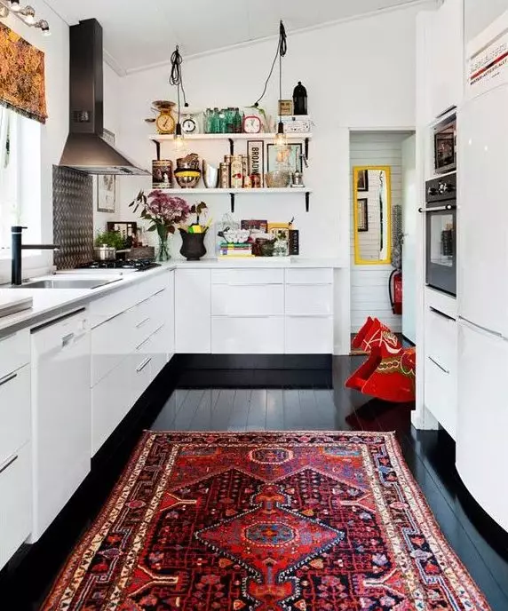 vintage oosters tapijt in keuken