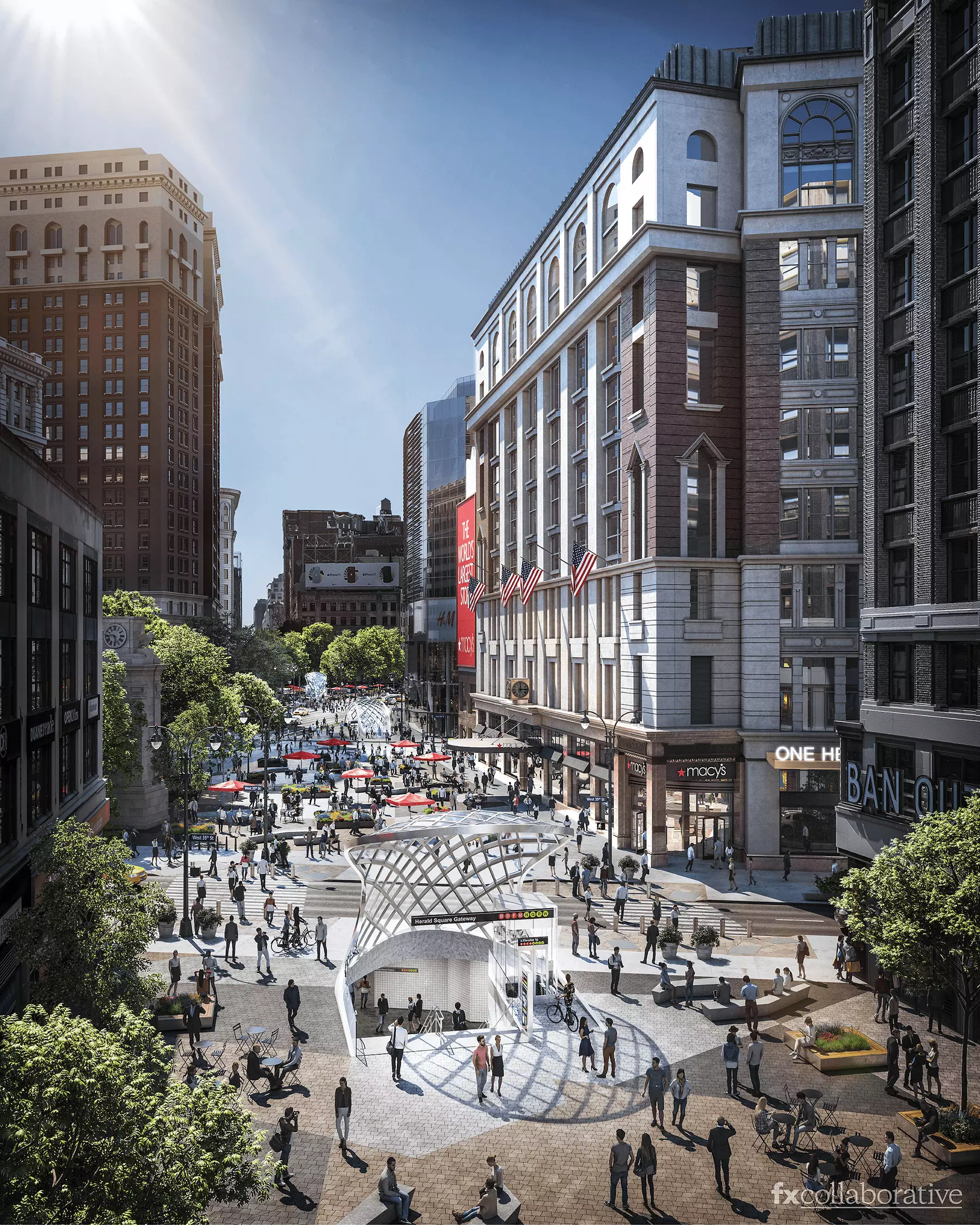 Macy's devwale plan $325M pou espas piblik ak aksè nan tren ak nouvo gwo kay won Herald Square. 3575_3