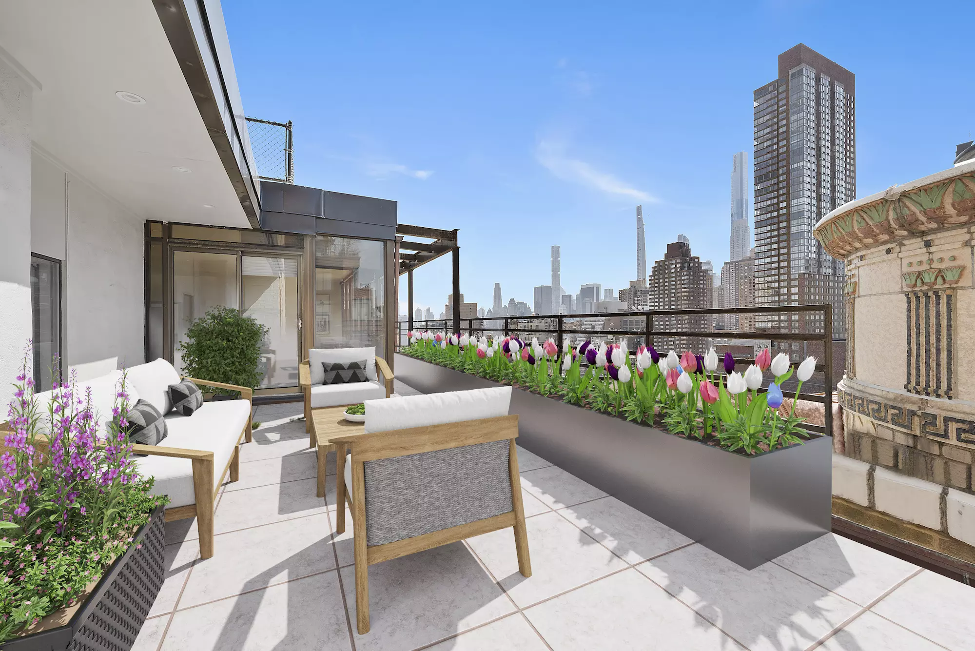 Luxe $4.8M Upper West Side takvåning har tre terrasser med skyskrapor utsikt 3719_5