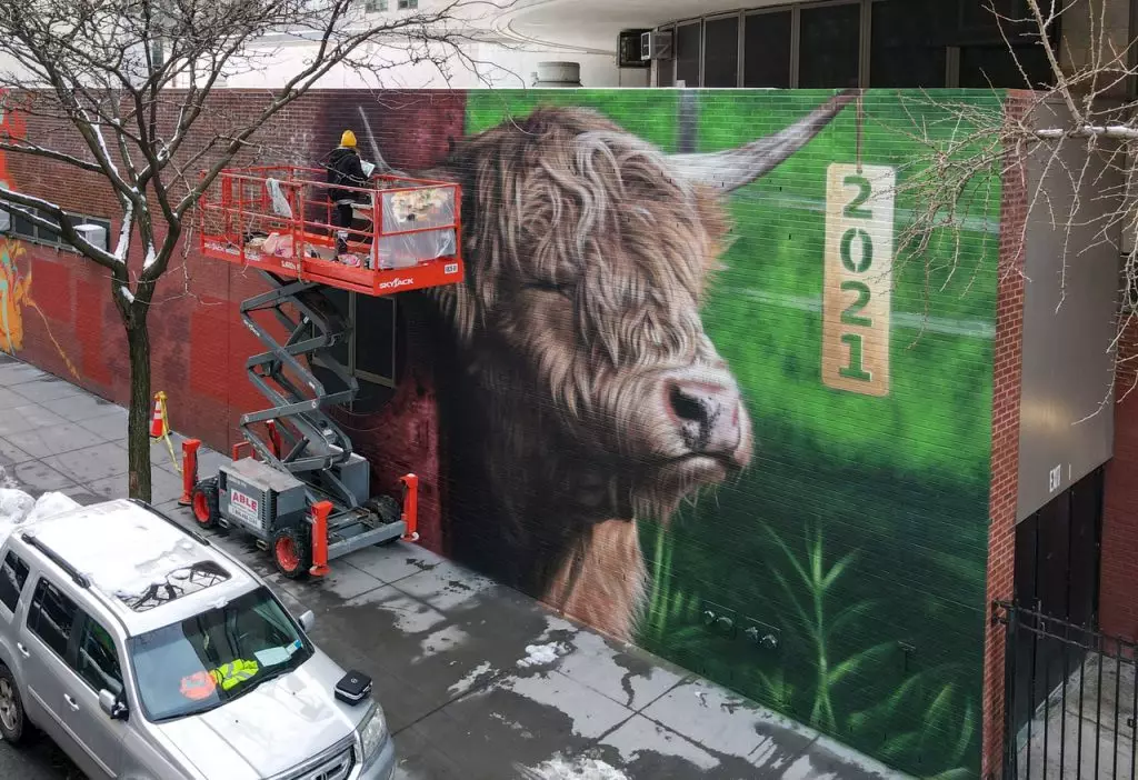 Taiteilija BKFoxx debytoi uuden vuoden härän seinämaalauksen Chinatownissa 4174_3
