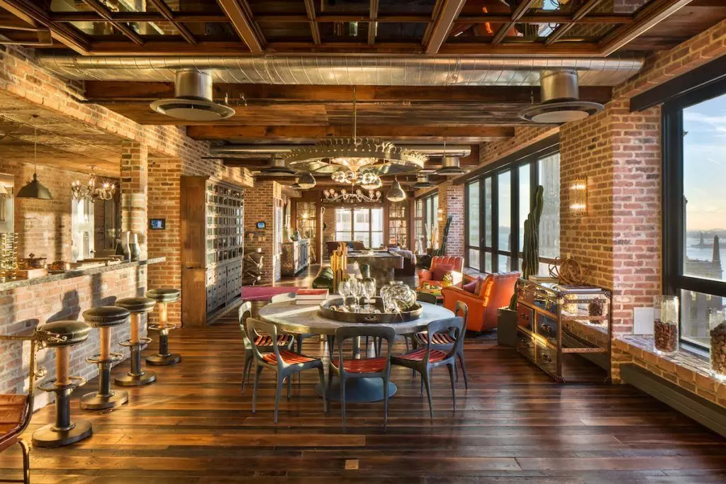 FiDi Birkinstock Penthouse auf dem Mietmarkt für 20.000 $, internationale Antiquitäten inklusive