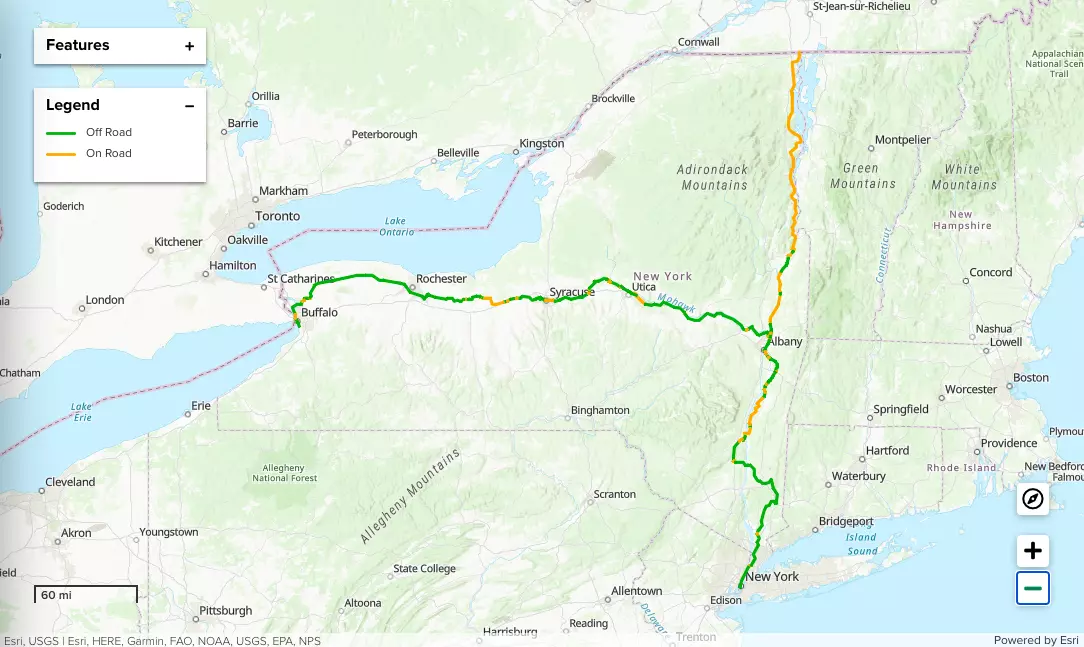 Desde Nova York ata Canadá, Empire State Trail de 750 millas xa está completa 4503_1