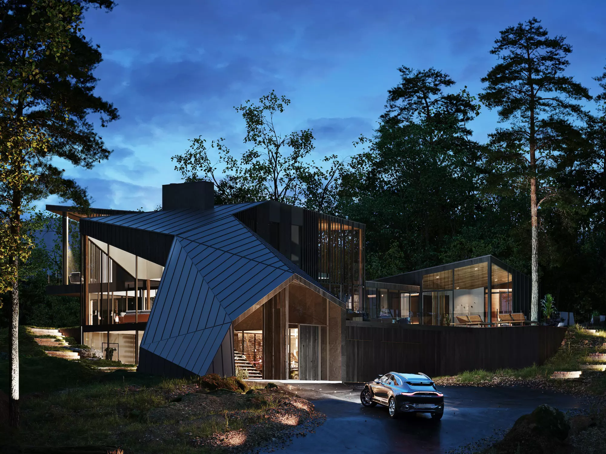 Construída em uma borda de rocha, esta propriedade de US $ 7,7 milhões em Hudson Valley tem cápsulas para hóspedes, uma casa na árvore e um lago 5183_3