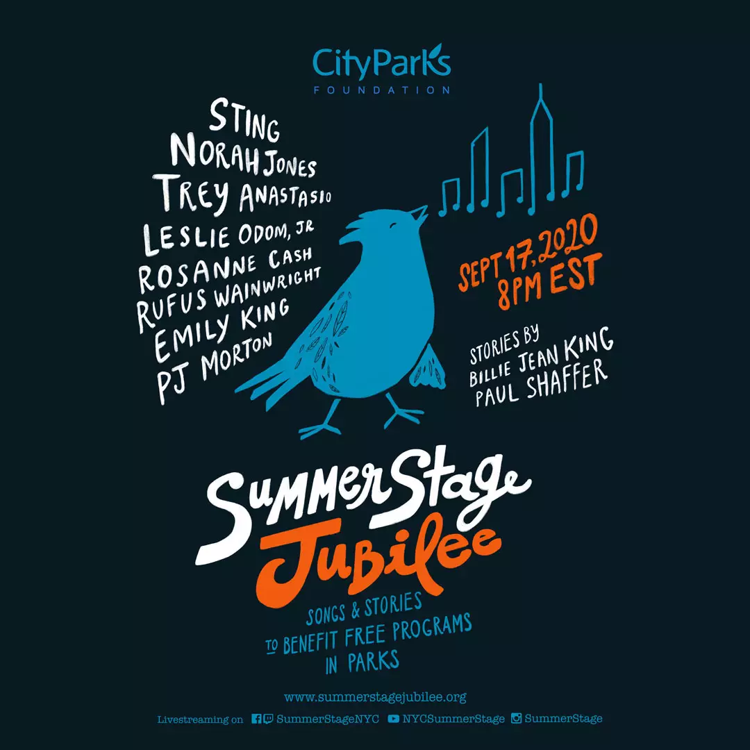 Стінг, Нора Джонс та інші виступлять на безкоштовному віртуальному концерті SummerStage Jubilee 5361_2