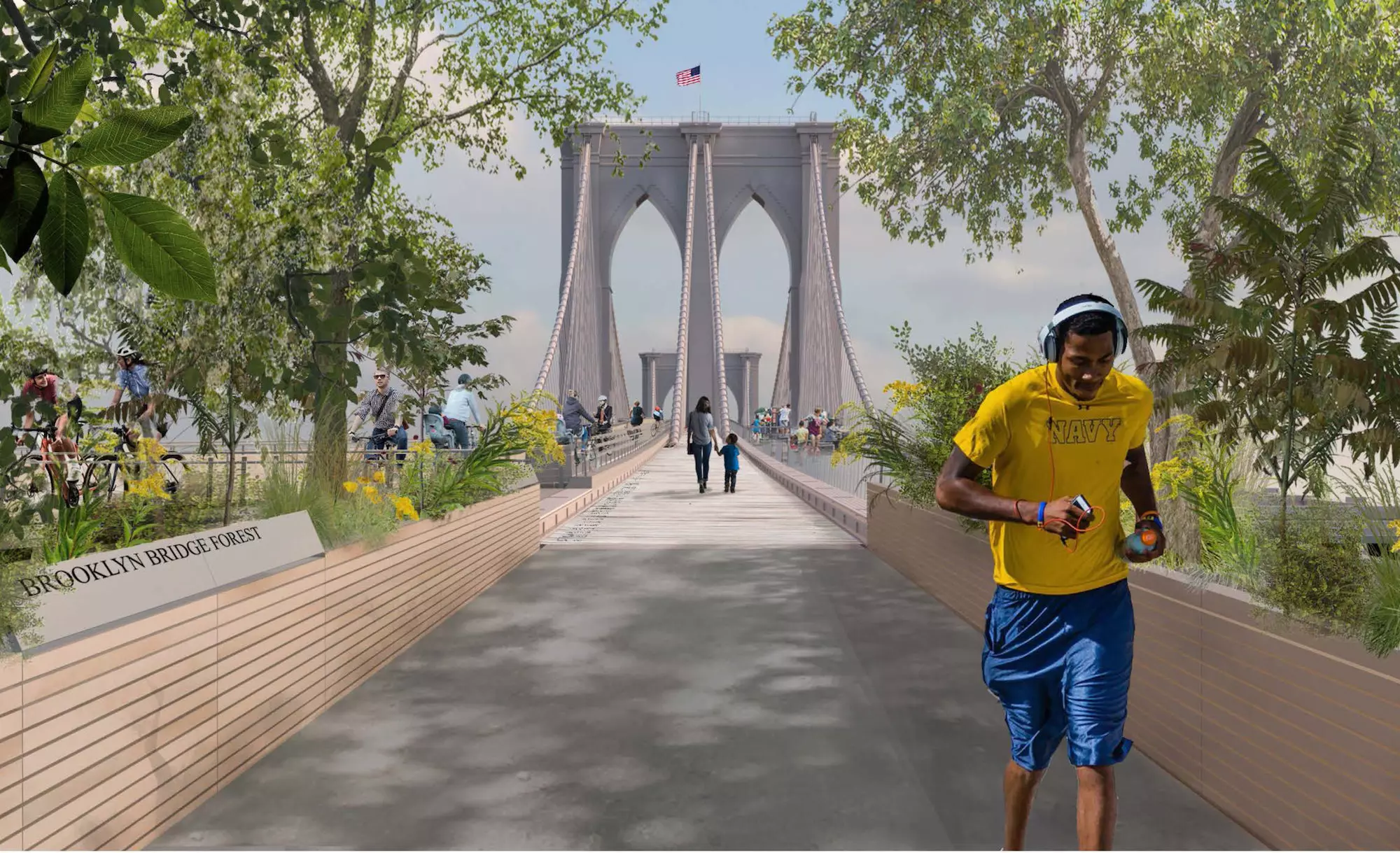 Voittanut suunnitteluehdotus tuo Brooklyn Bridgelle parempaa liikkuvuutta ja biologisesti monimuotoisia 