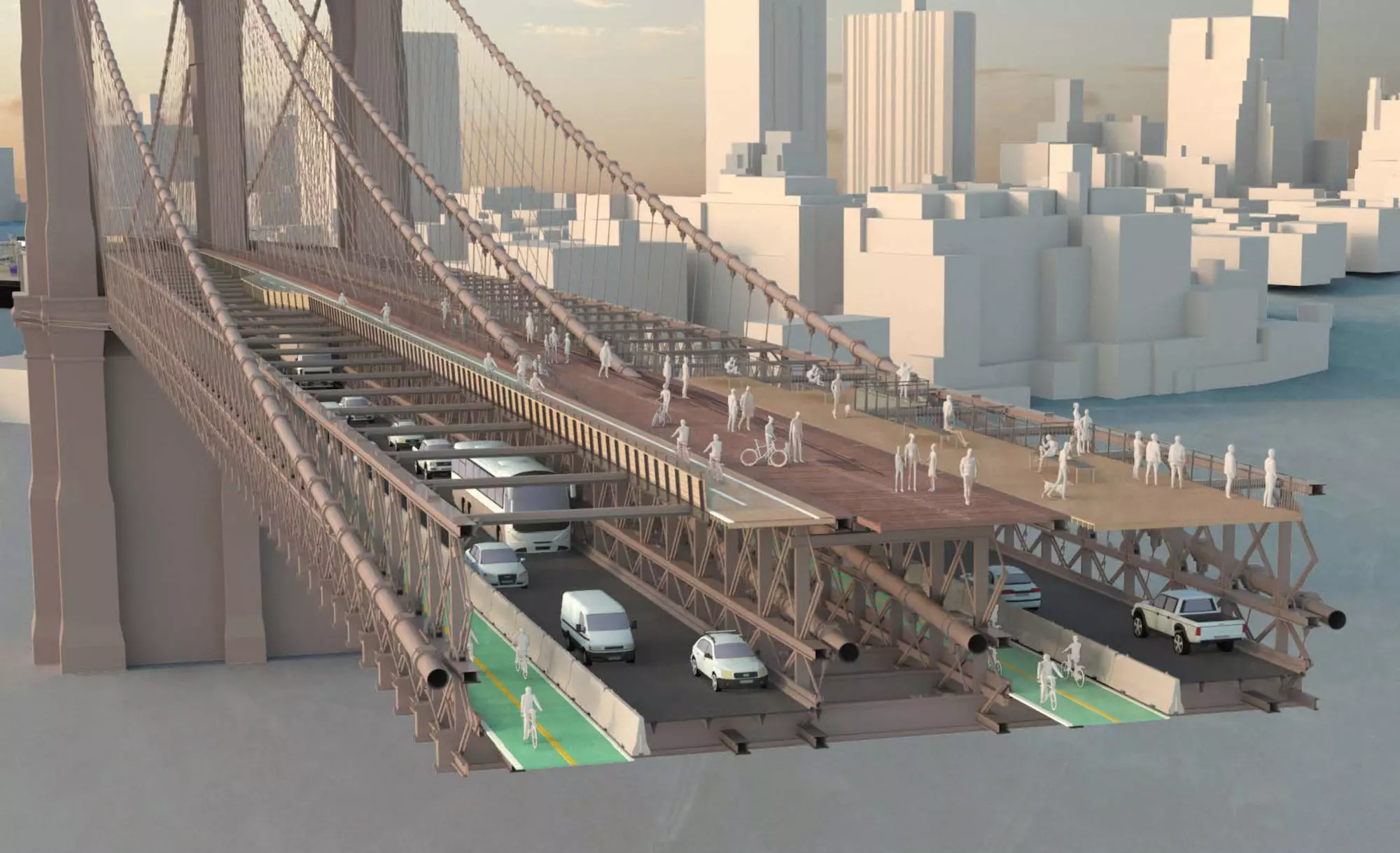 Proposal desain yang menang membawa mobilitas yang lebih baik dan 'hutan mikro' keanekaragaman hayati ke Jembatan Brooklyn 5546_4