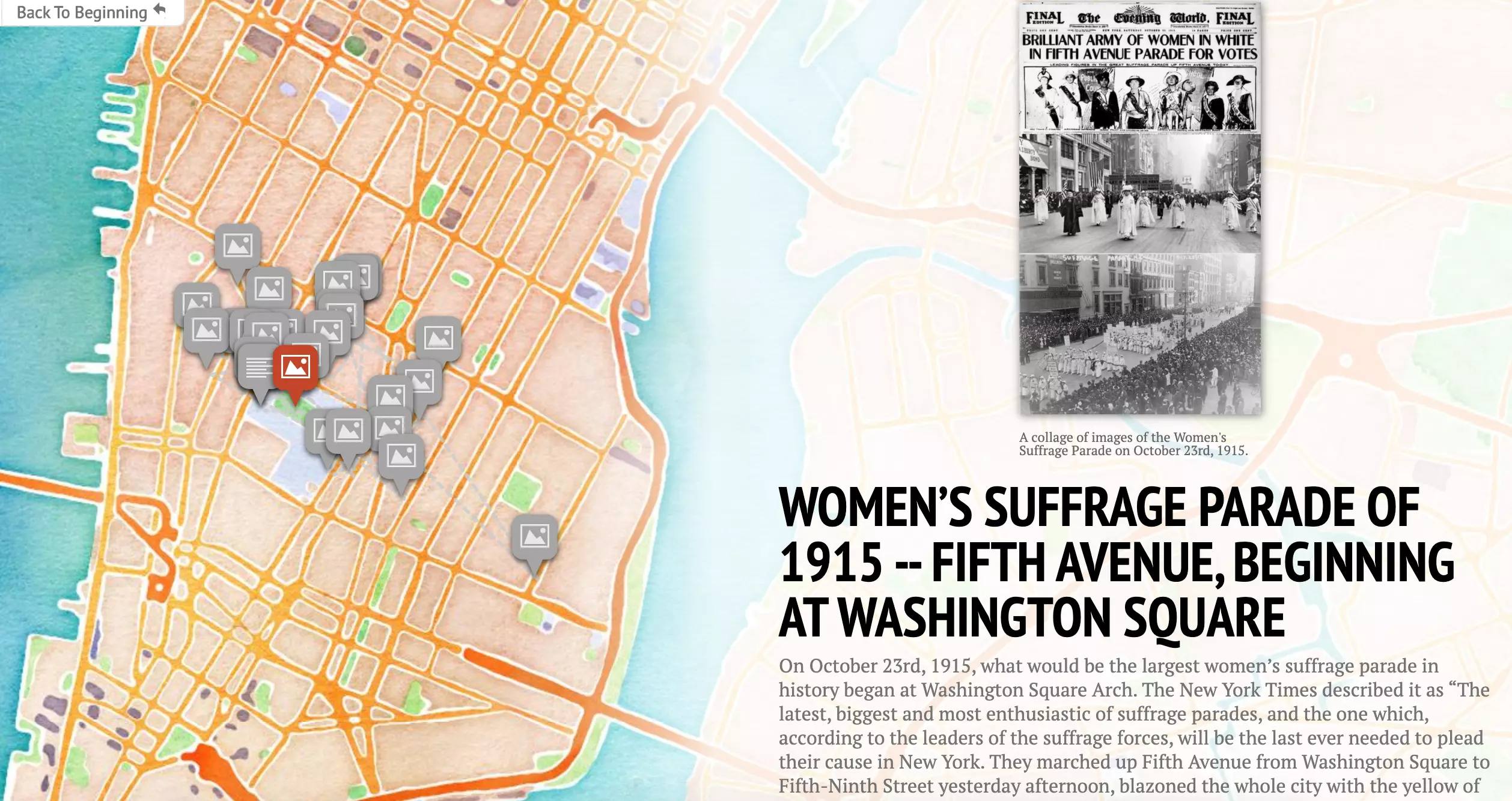Harta e re interaktive tregon historinë e të drejtës së votës së grave në Greenwich Village 5600_1