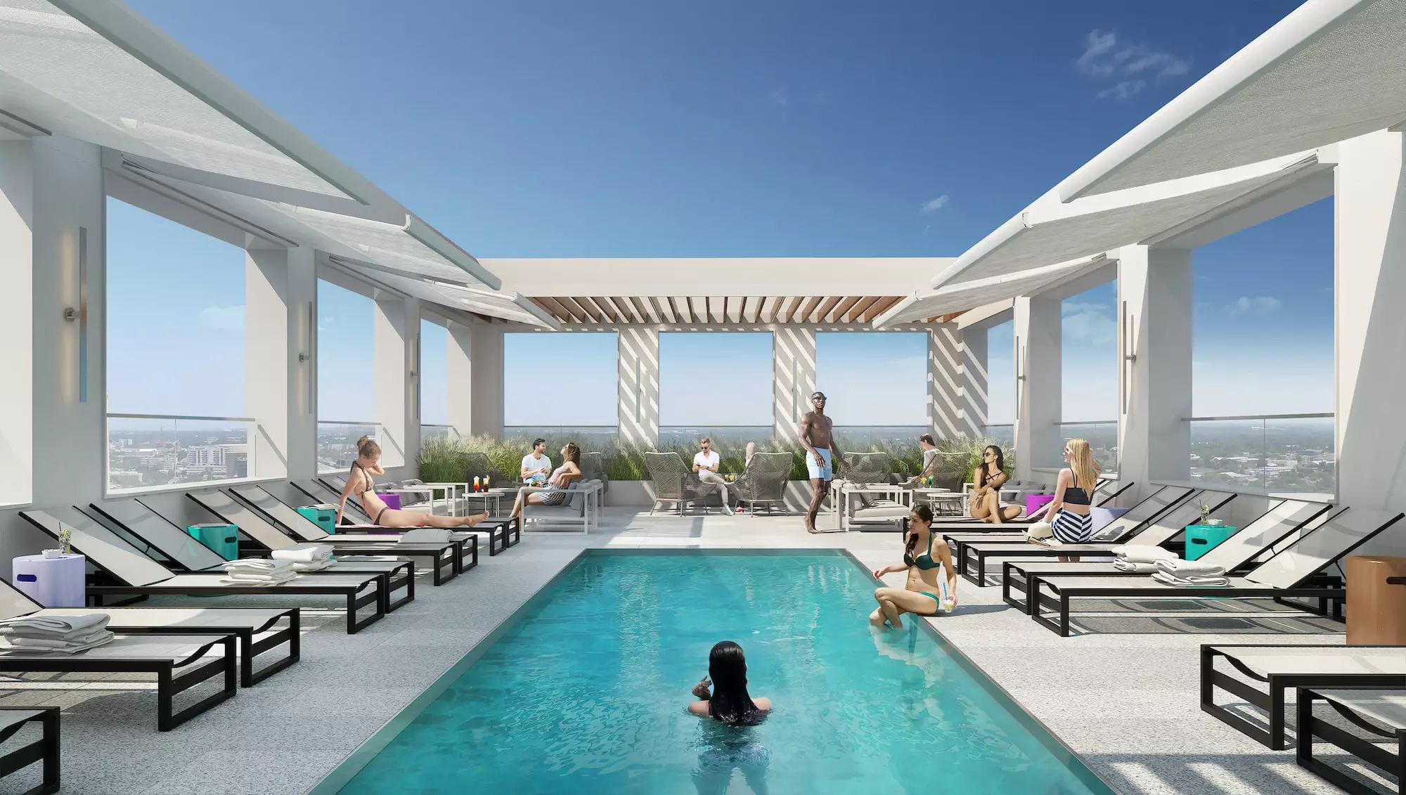 Aluguel do centro de Nova Jersey City terá um 'resort inspirado em Miami' em seu telhado 5644_1
