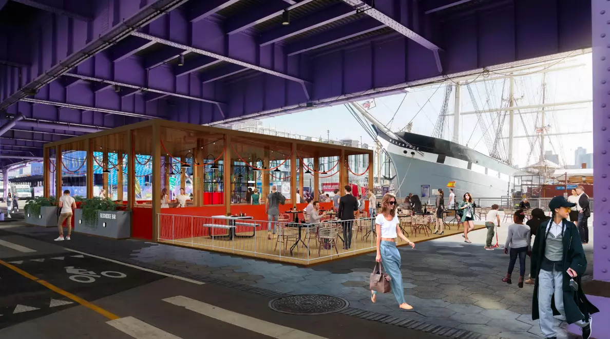 Cafetería ao aire libre proposta ao longo do East River no histórico South Street Seaport 5858_3
