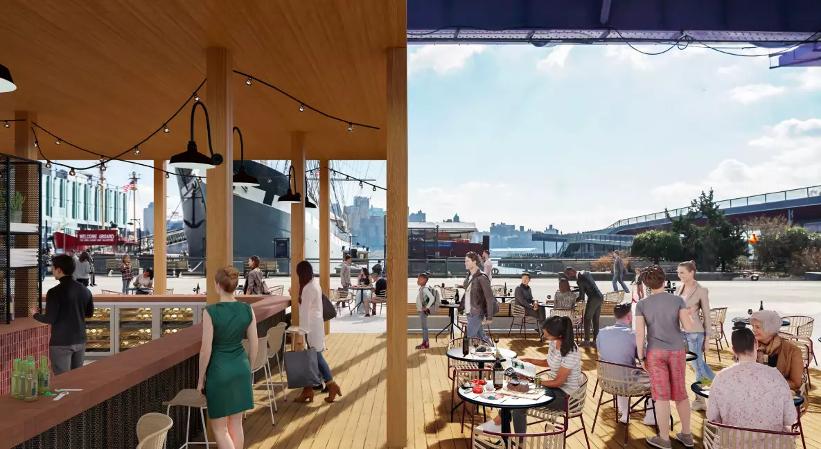 Cafetería ao aire libre proposta ao longo do East River no histórico South Street Seaport 5858_4