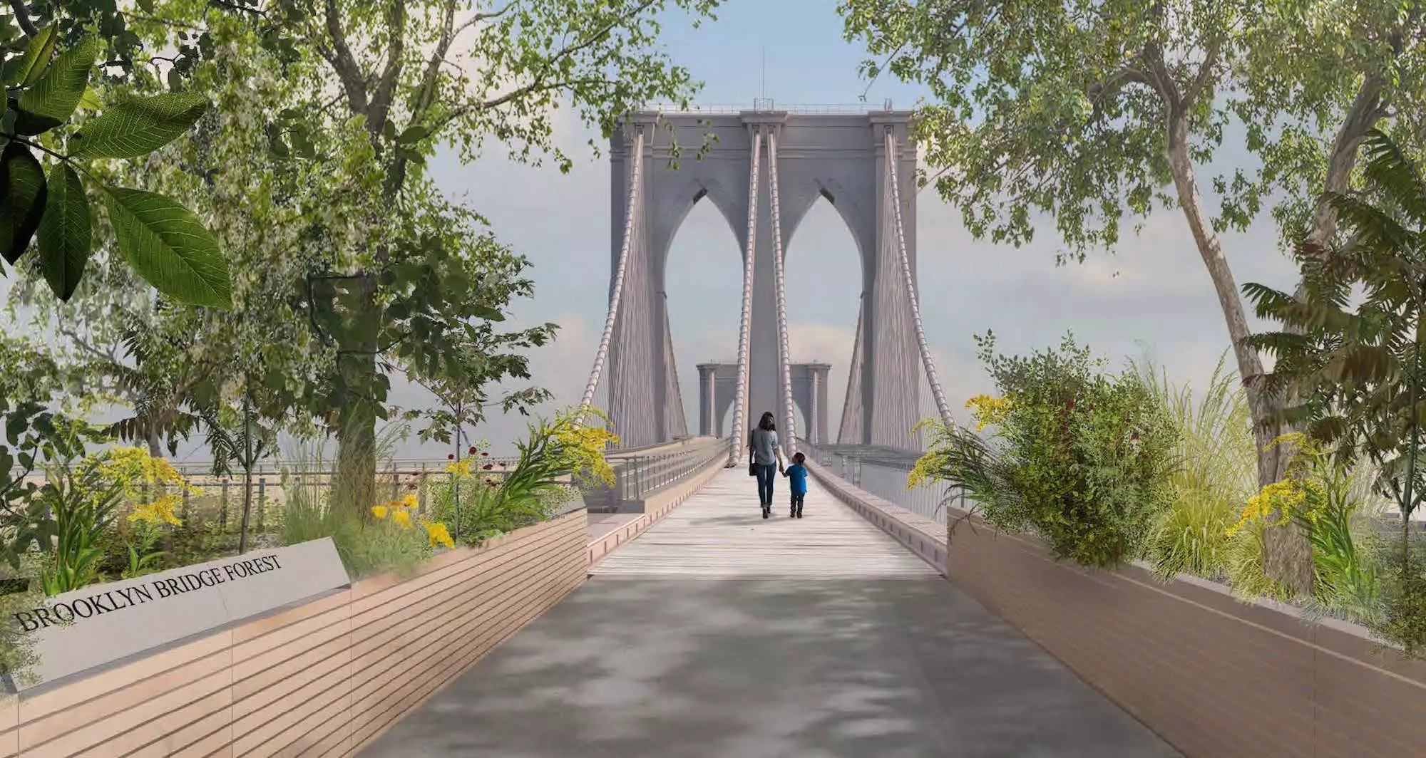 Peržiūrėkite dizaino pasiūlymus, kurie Bruklino tiltą paverstų pėsčiųjų oaze 5905_3