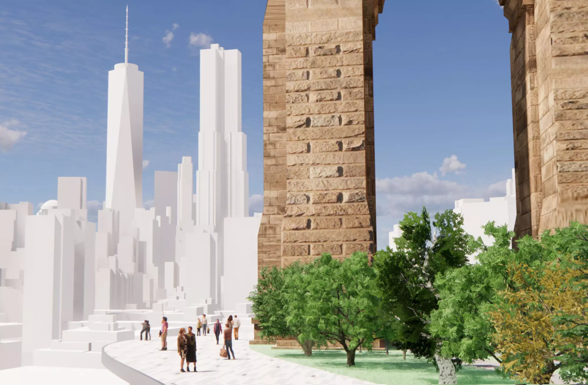 Peržiūrėkite dizaino pasiūlymus, kurie Bruklino tiltą paverstų pėsčiųjų oaze 5905_5