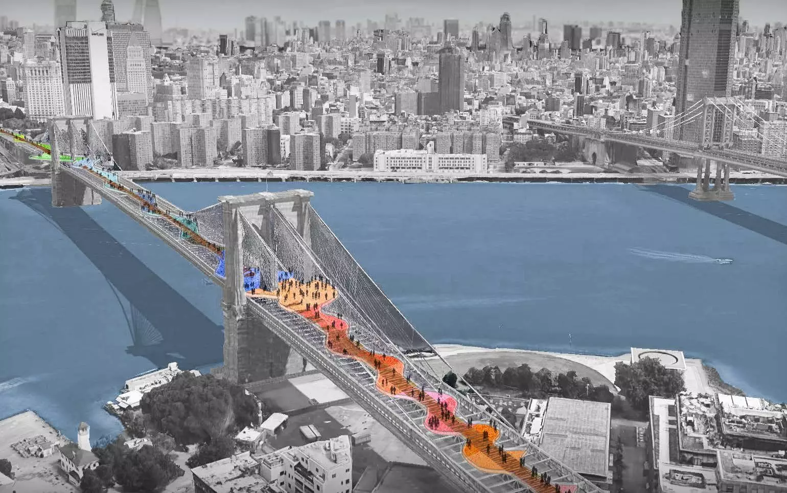 Peržiūrėkite dizaino pasiūlymus, kurie Bruklino tiltą paverstų pėsčiųjų oaze 5905_6