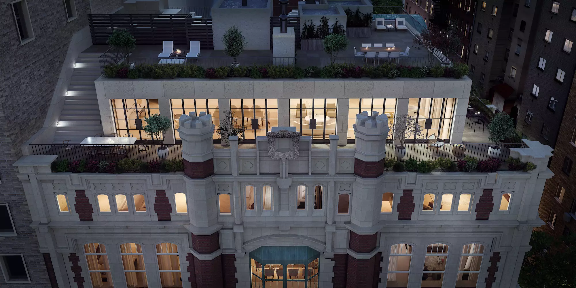V bývalej škole na Upper West Side má tento strešný apartmán za 22,5 milióna dolárov dvojúrovňovú terasu 5928_1