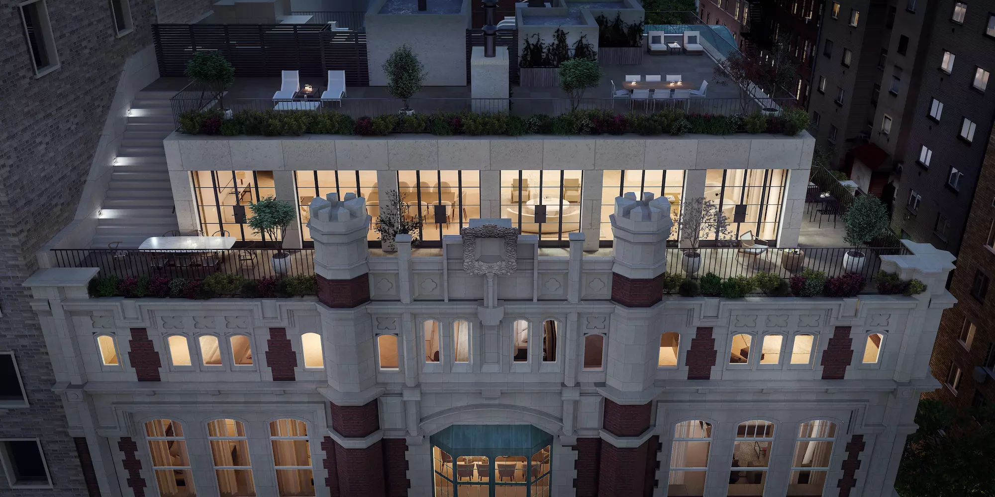 Nunha antiga escola do Upper West Side, este ático de 22,5 millóns de dólares ten unha terraza de dous niveis 5928_1