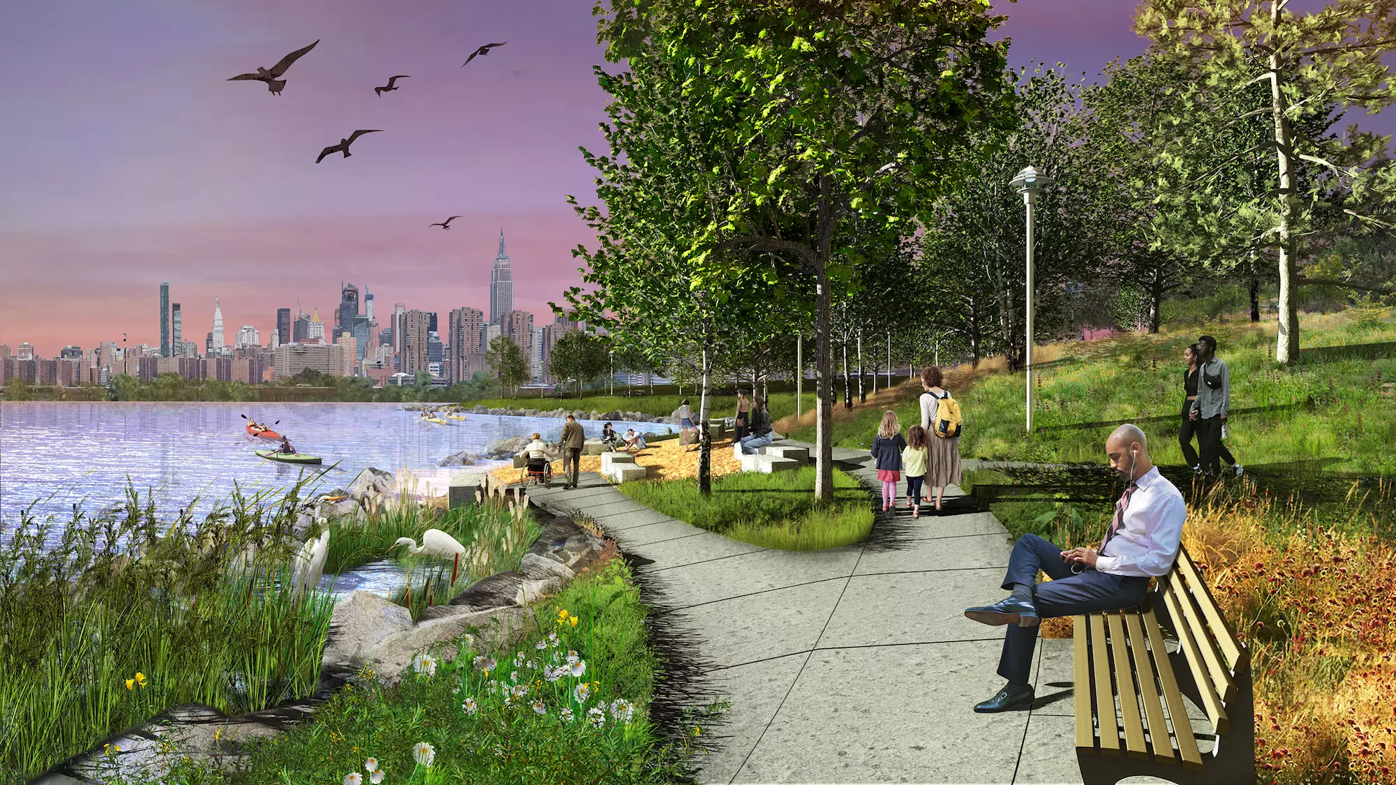 แผนสำหรับมินิบีชและเอสพลานาดริมน้ำที่ Bushwick Inlet Park เดินหน้าต่อไป 6056_1