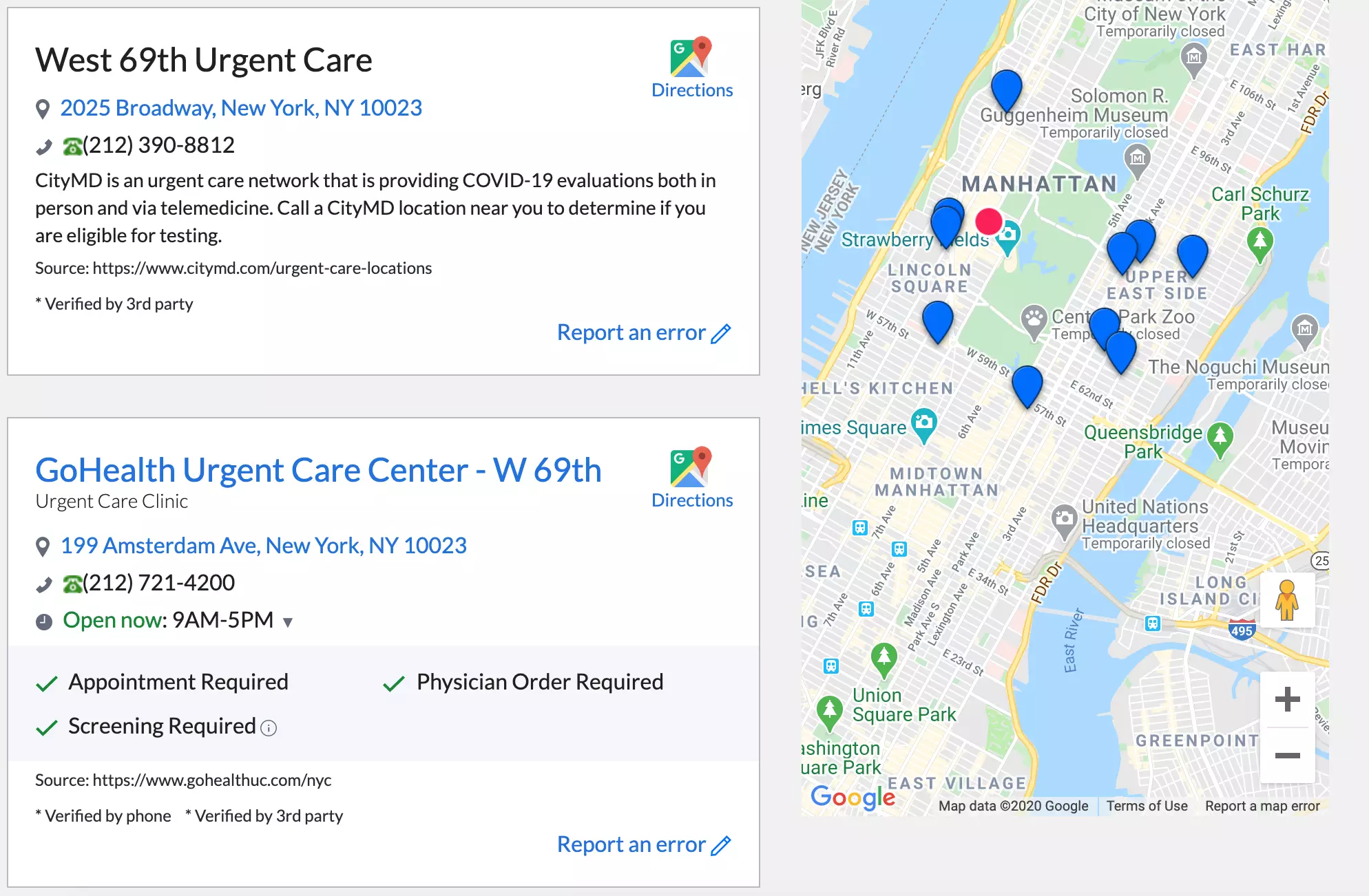 New York spouští interaktivní mapu, která vám umožní najít testovací místa na COVID ve vašem okolí 6336_1