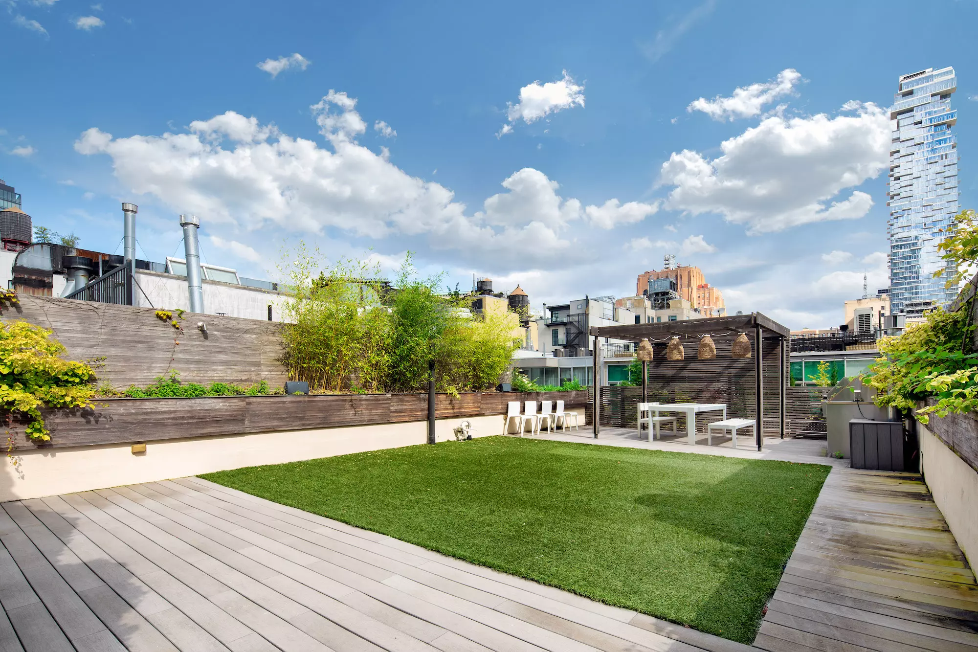 两个露台和一个绿草如茵的屋顶绿洲使这套价值 785 万美元的翠贝卡顶层公寓成为梦想 6673_1
