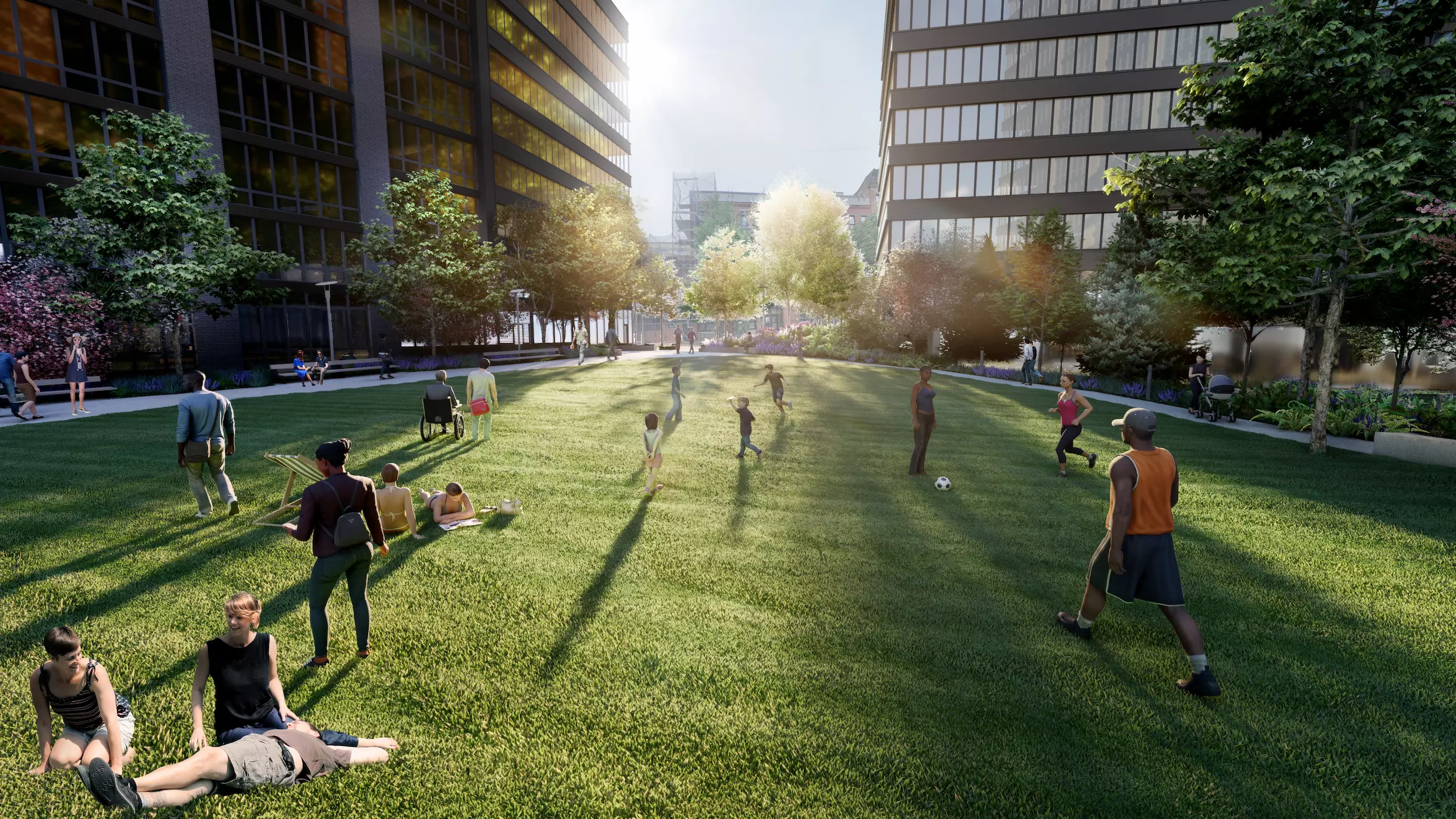 Nove upodobitve prikazujejo javni park v velikosti 72.600 kvadratnih metrov, ki prihaja v Brooklyn's Pacific Park 7902_1