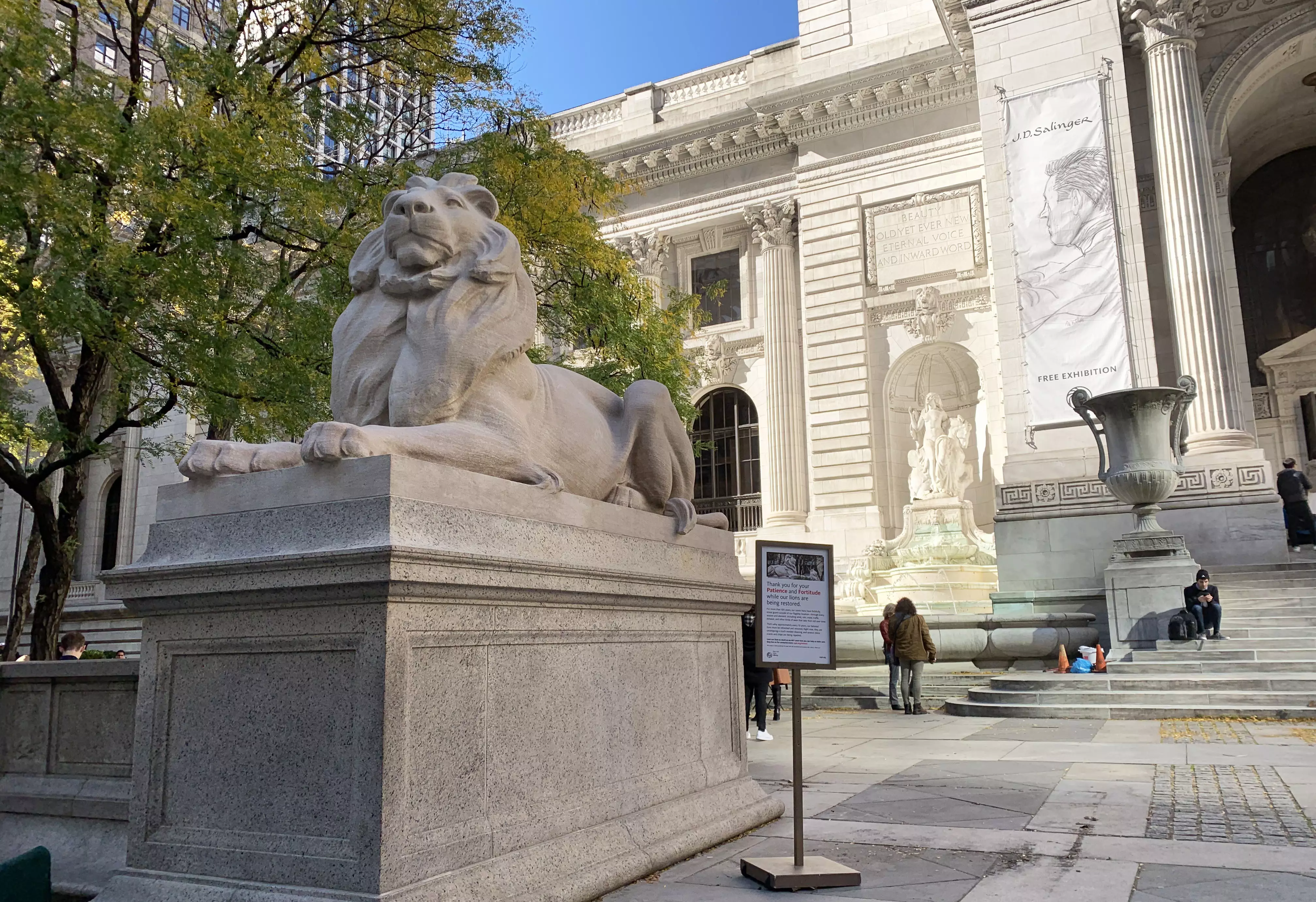 Τα εμβληματικά λιοντάρια της Δημόσιας Βιβλιοθήκης της Νέας Υόρκης είναι και πάλι σε επιφυλακή και καλύτερα από ποτέ 8062_1