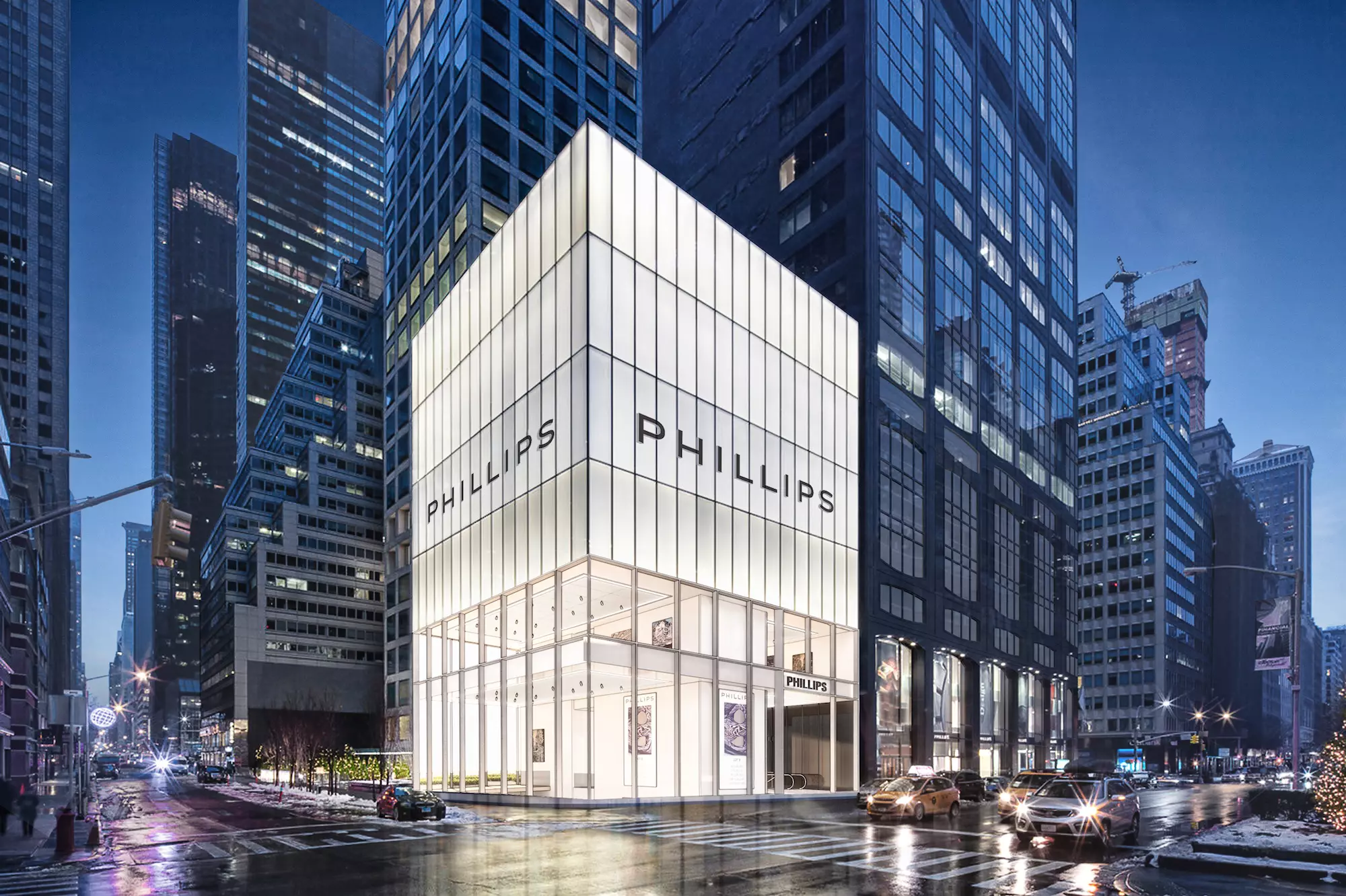 Ontwerpen onthuld voor het nieuwe huis van veilinghuis Phillips in de witte kubusbasis van 432 Park Avenue 8091_2