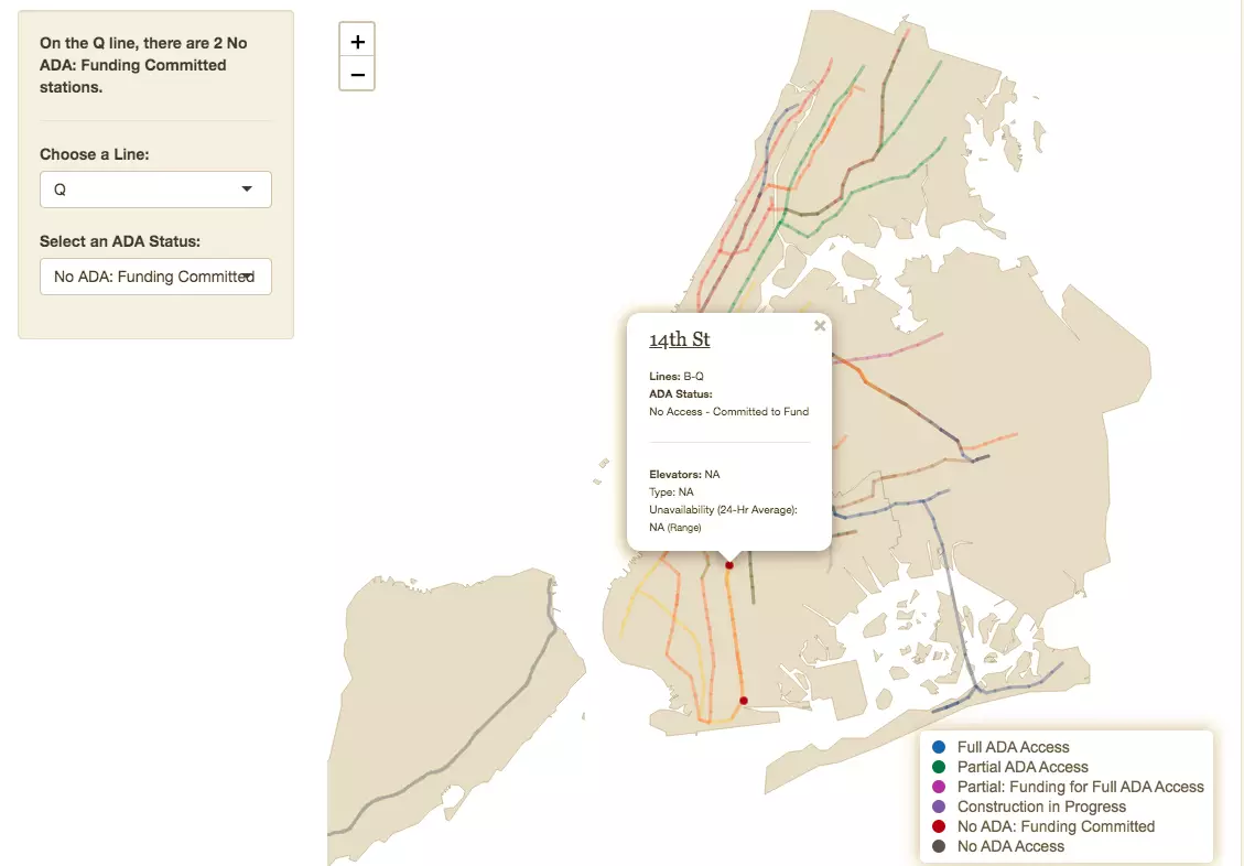 زون کول، لاسرسي، MTA، NYC سباوون، د ښار شورا، نقشه