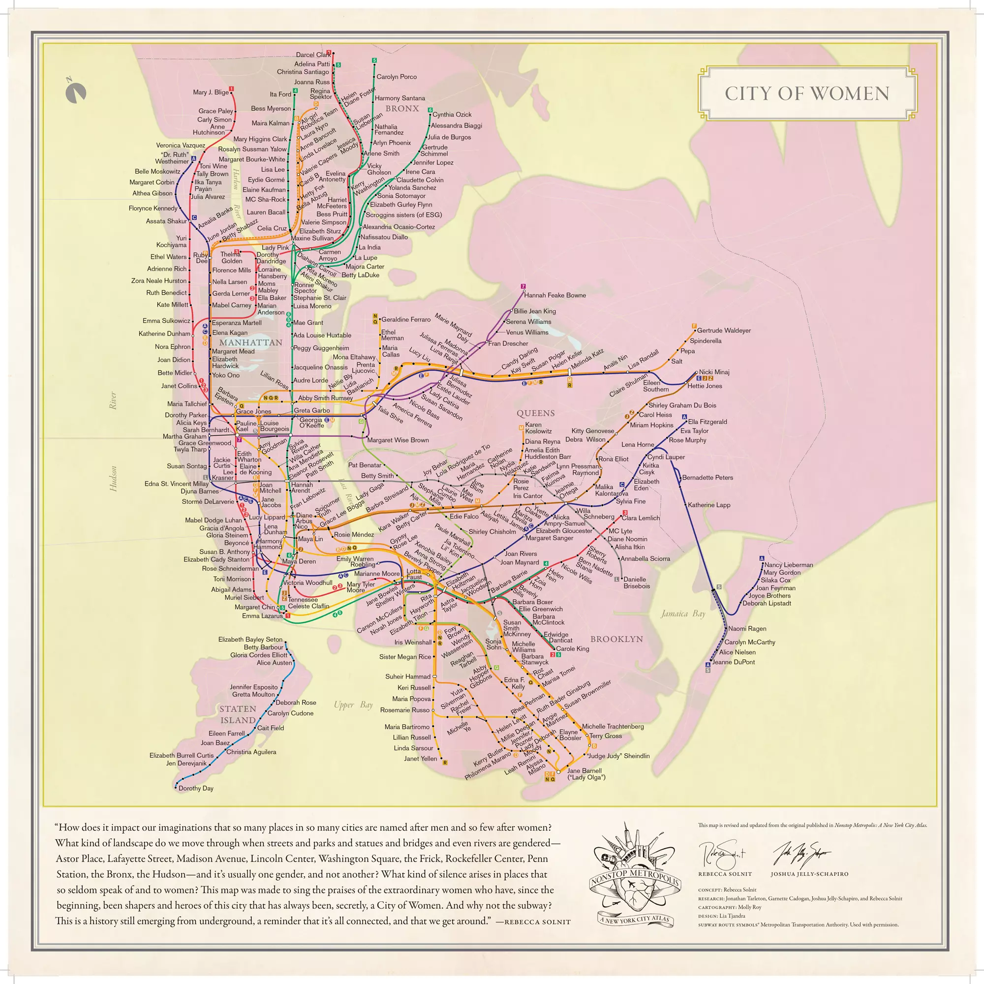 Ο νέος χάρτης της πόλης των γυναικών αποδίδει μια σημαντική γυναικεία φιγούρα και στους 424 σταθμούς του μετρό 8463_2