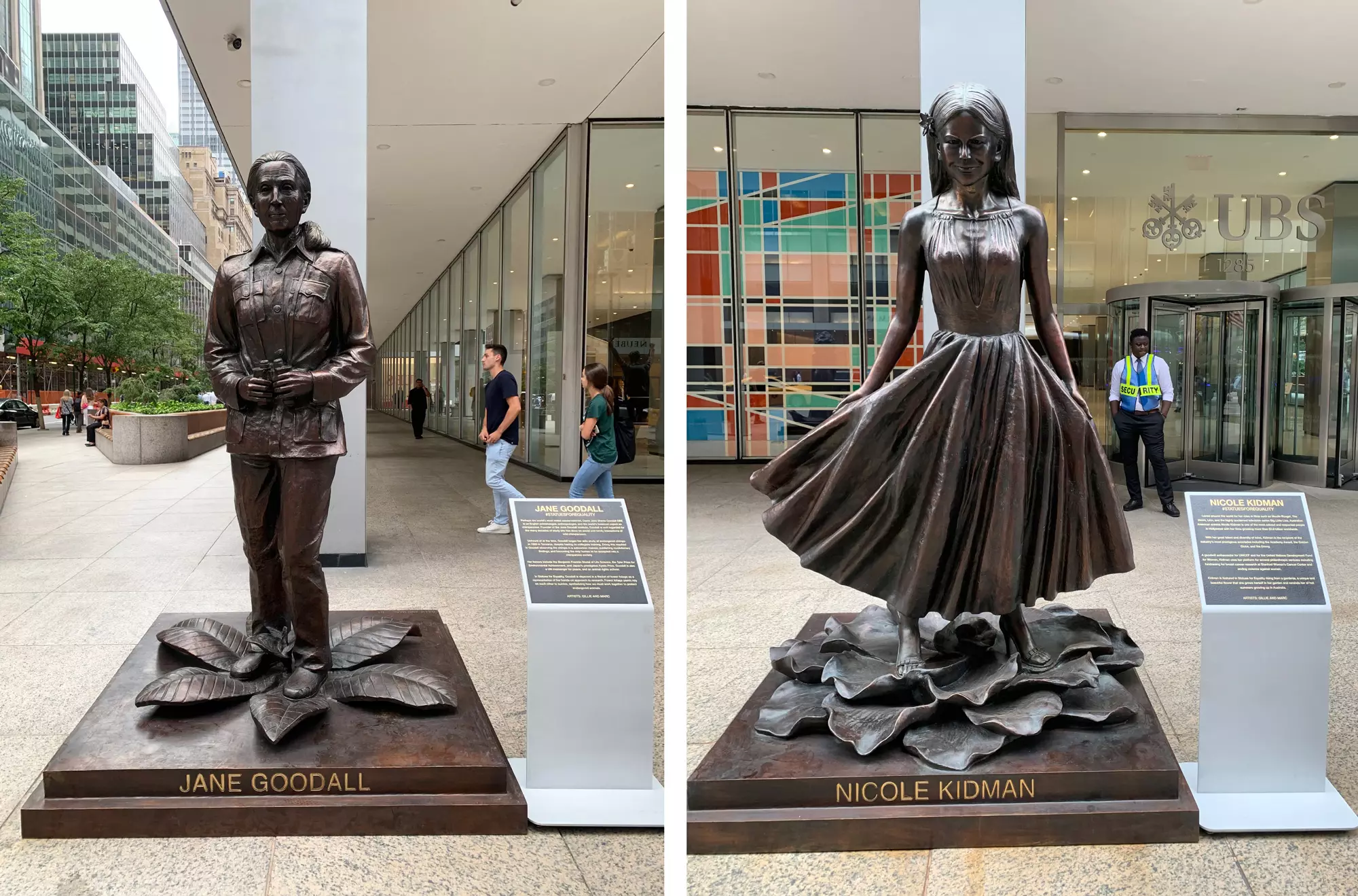 10 esculturas de bronce de mujeres poderosas están a la vista fuera de un edificio de oficinas en Midtown 8693_1