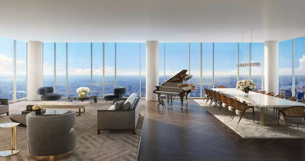 1 300 fot hög duplex vid Central Park Tower kräver 150 miljoner dollar