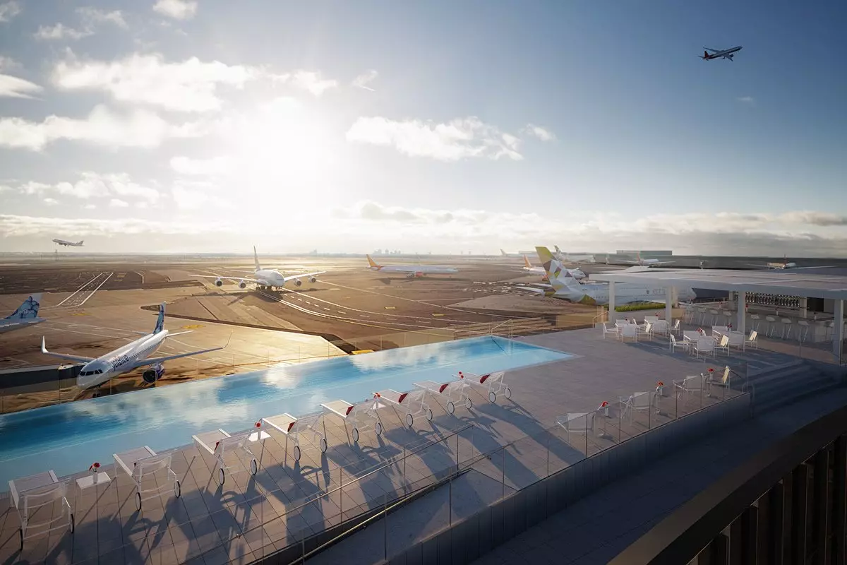 TWA Hotel mbukak tampilan kolam renang tanpa wates ing rooftop lan dek observasi 9979_1